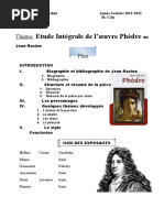 Exposé sur Phèdre de Jean Racine | PDF | Jean Racine | Thésée