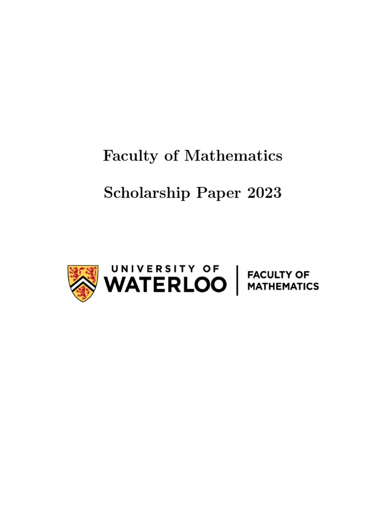 Waterloo Math Scholarship Paper 2023 | PDF | Decimal | Mathematics