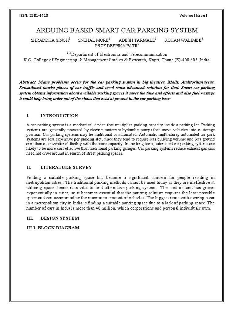 Smart Car Parking System | PDF | Liquid Crystal Display | Arduino