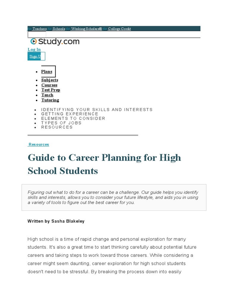 Career Guidance | PDF | Teachers | Employment