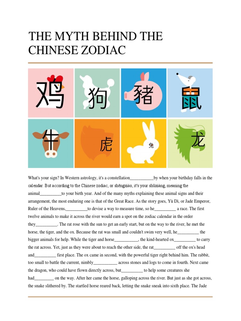 The Great Race of the Chinese Zodiac | PDF | Chinese Zodiac | Astrology