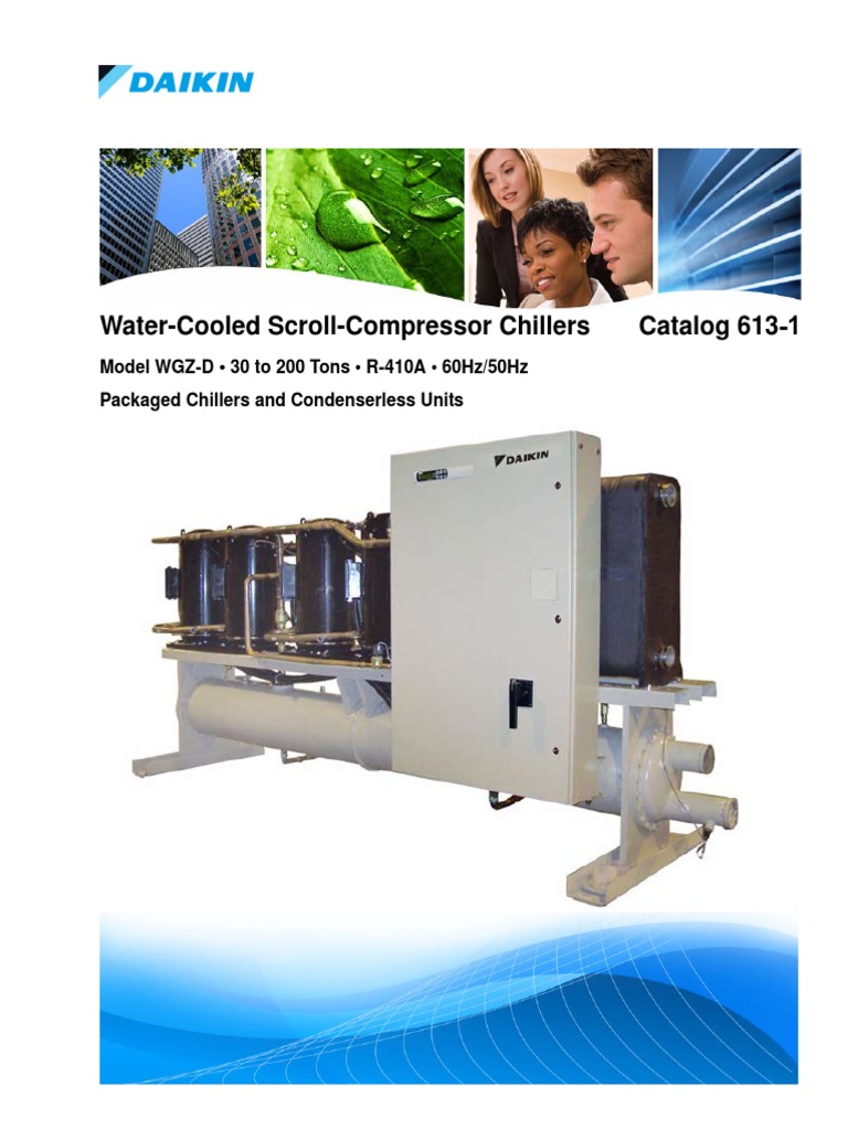 Water-Cooled Scroll-Compressor Chillers Catalog 613 - 1 | PDF | Heat Exchanger | Physical Sciences