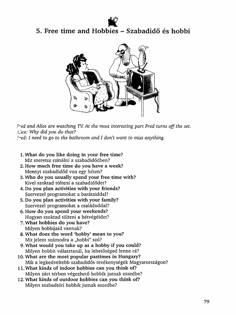 Time and Hobbies És: Free - Szabadidő Hobbi | PDF