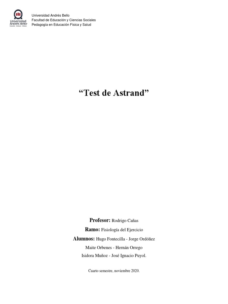 Resultados del Test de Astrand | PDF