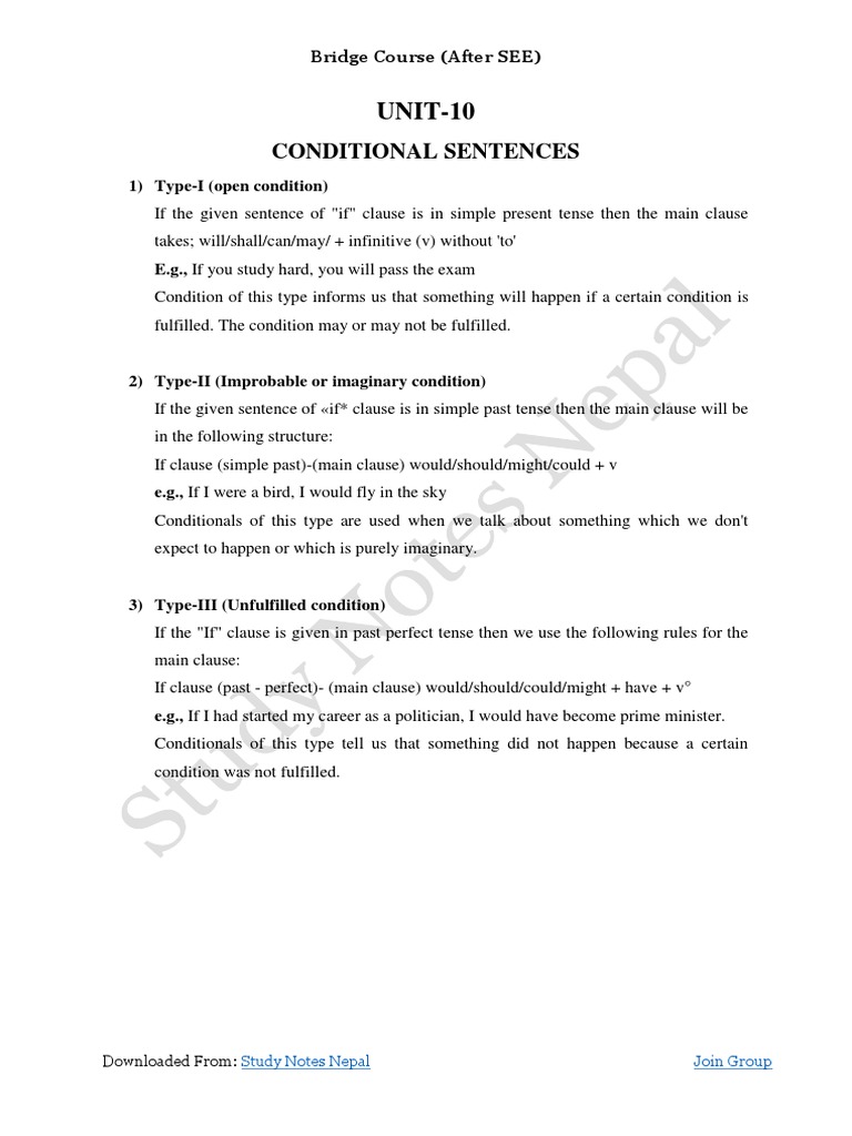 UNIT-10: Conditional Sentences | PDF