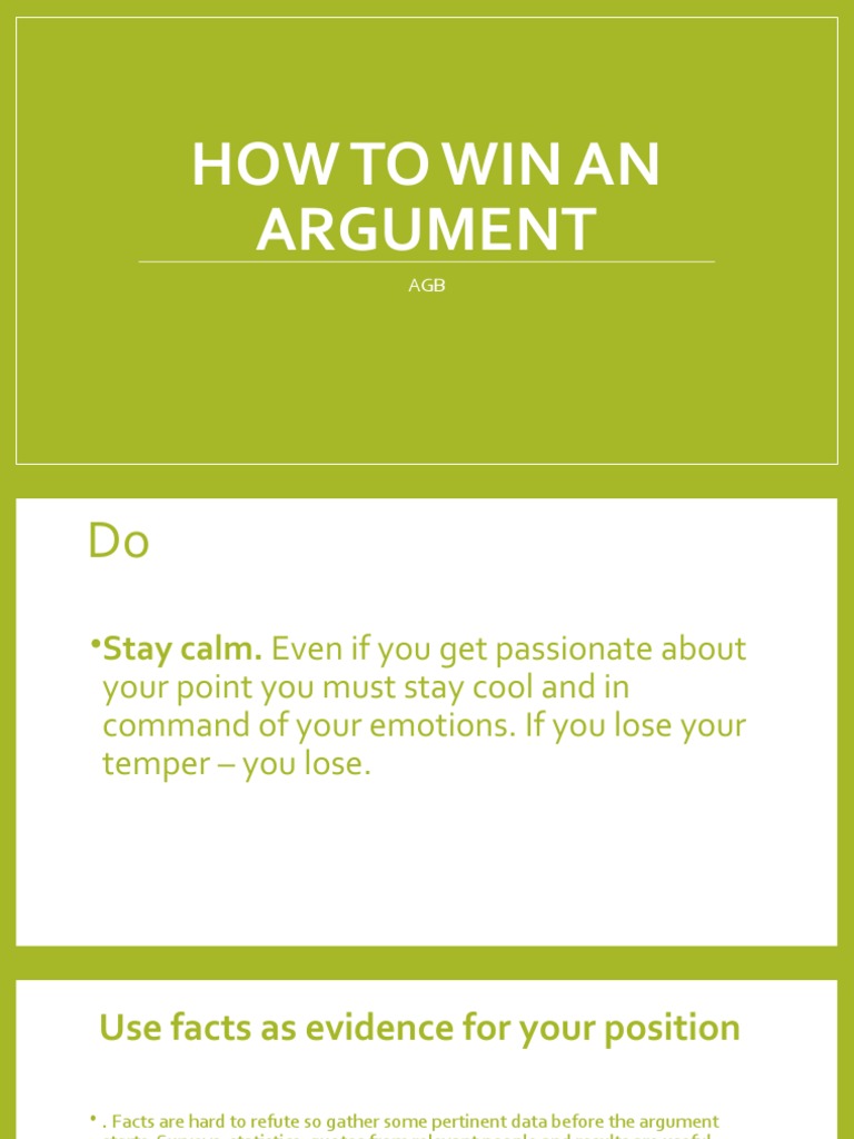 How To Win An Argument | PDF