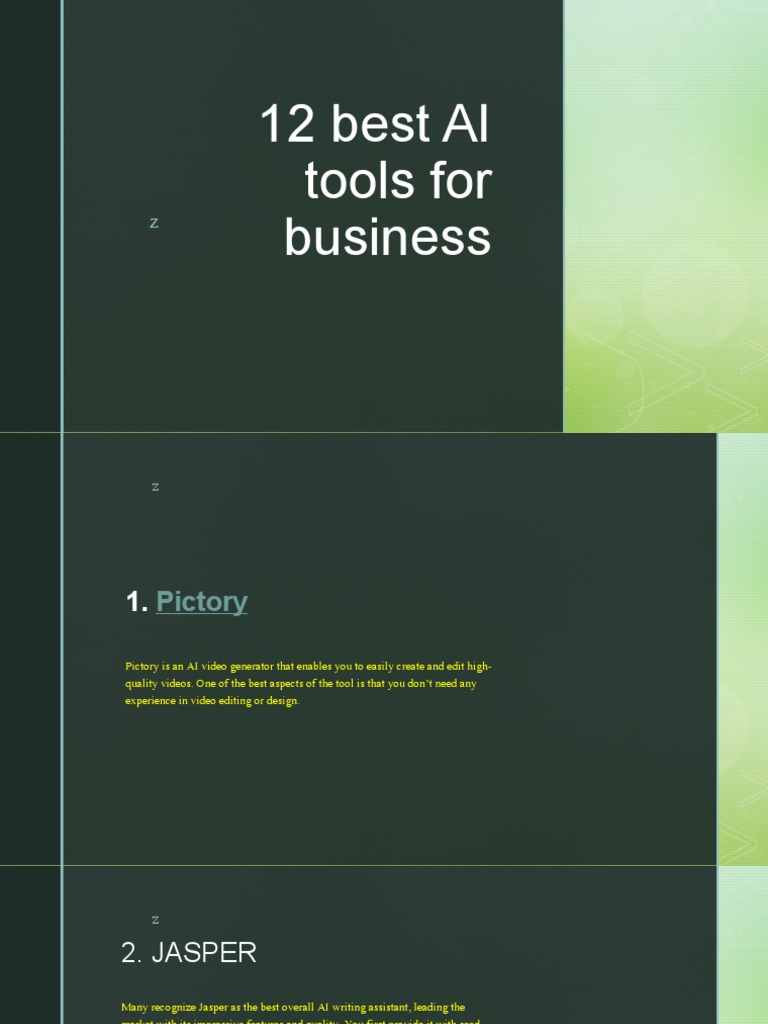 12 Best AI Tools For Business | PDF