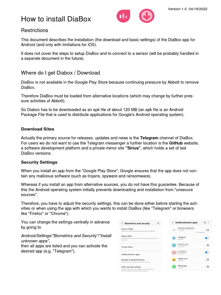 How To Install DiaBox | PDF | Android (Operating System) | Google Play