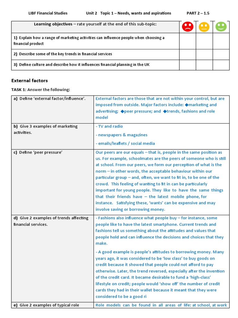 U2 - T1 - 1.5 - Worksheet Libf | PDF | Mortgage Loan | Credit