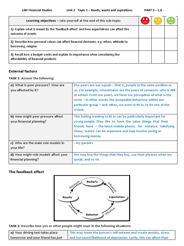 U2 - T1 - 1.6 - Worksheet (1) Libf | PDF | Risk | Debt
