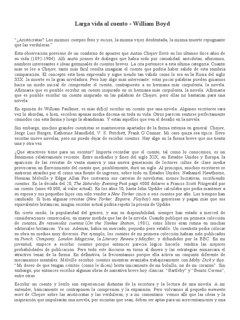 La esencia del cuento: una exploración de sus formas y funciones | PDF | Cuentos | James Joyce