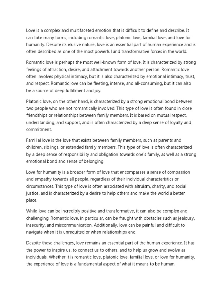 Love Essay | PDF