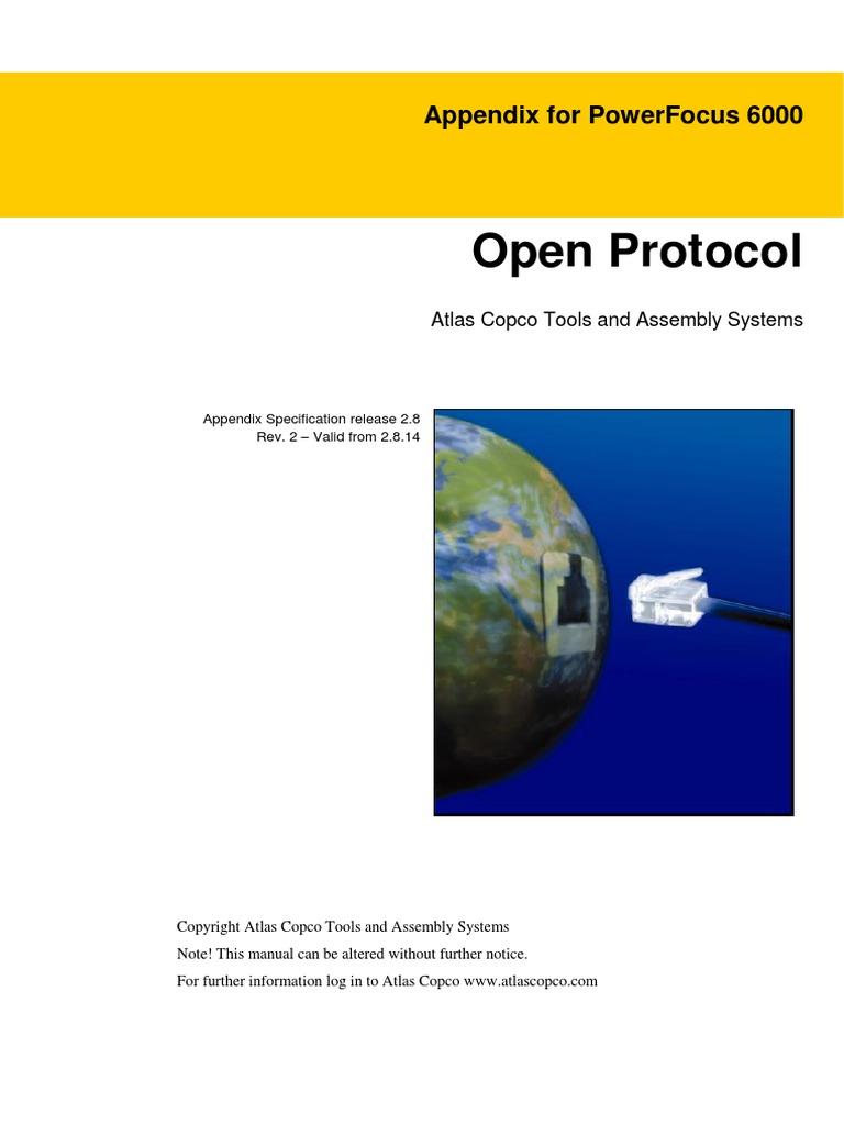 Open Protocol: Appendix For Powerfocus 6000 | PDF | Automatic Transmission | Computer Architecture