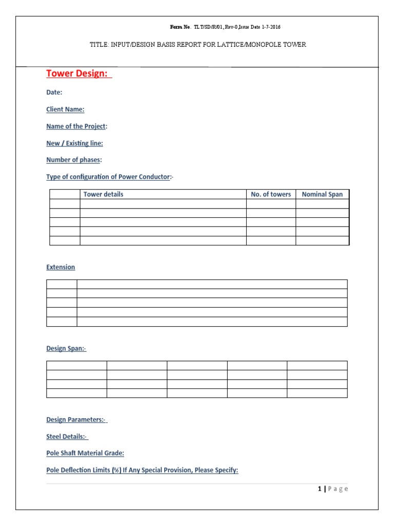 Design Basis Report For Lattice & Monopole Tower | PDF | Young's ...