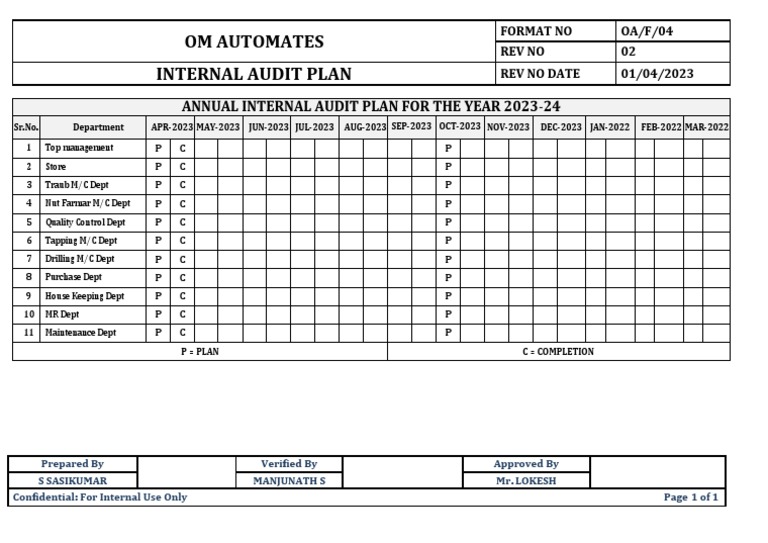 02 - Internal Audit Plan | PDF