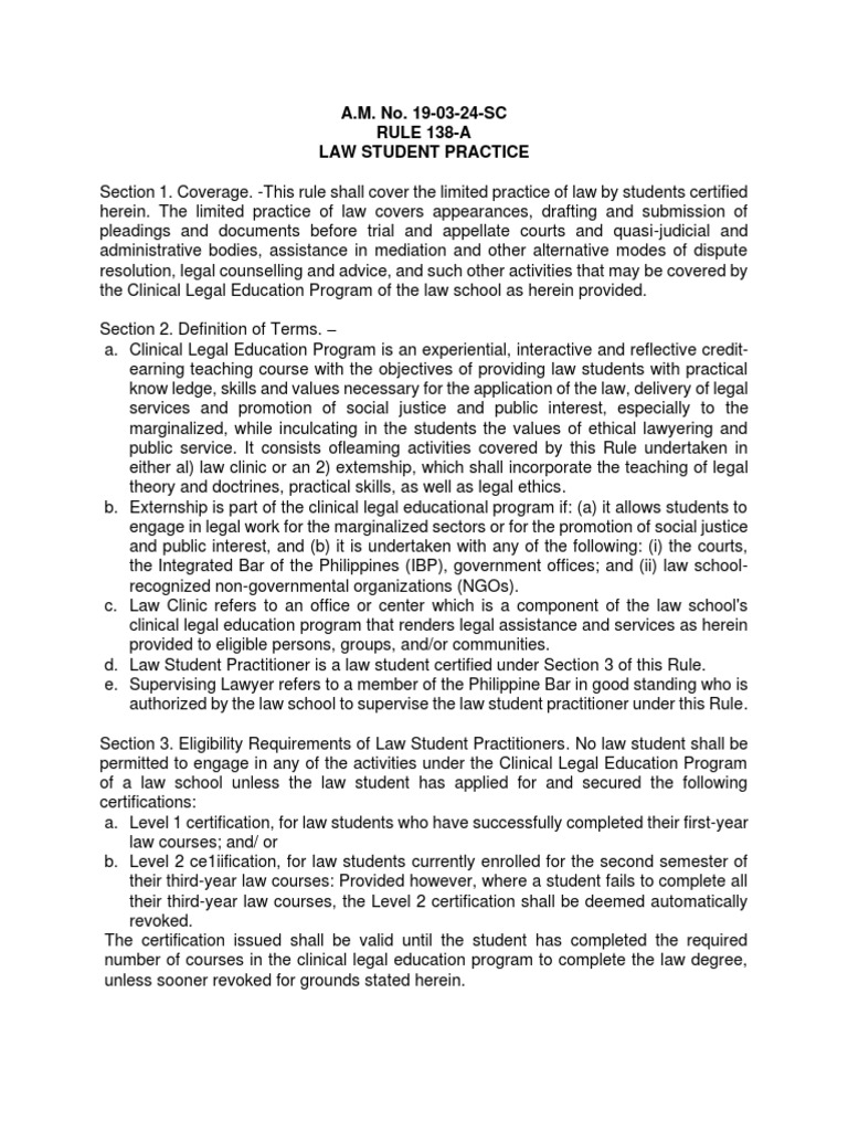RULE 138-A Amended | Download Free PDF | Legal Education | Lawyer