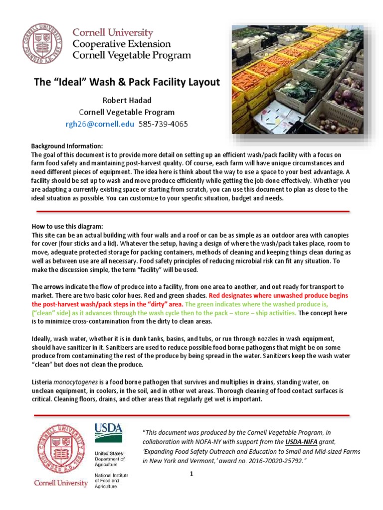 Ideal Wash & Pack Facility Design Guide | PDF | Pallet | Drainage