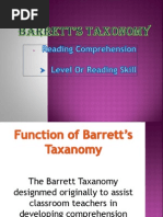 LA 7 Barrett Taxonomy | PDF | Reading Comprehension | Causality