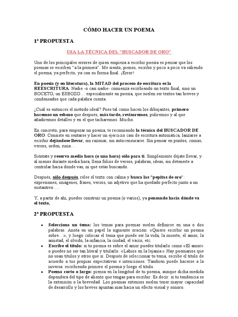 Cómo Hacer Un Poema | PDF | Poesía | Amor