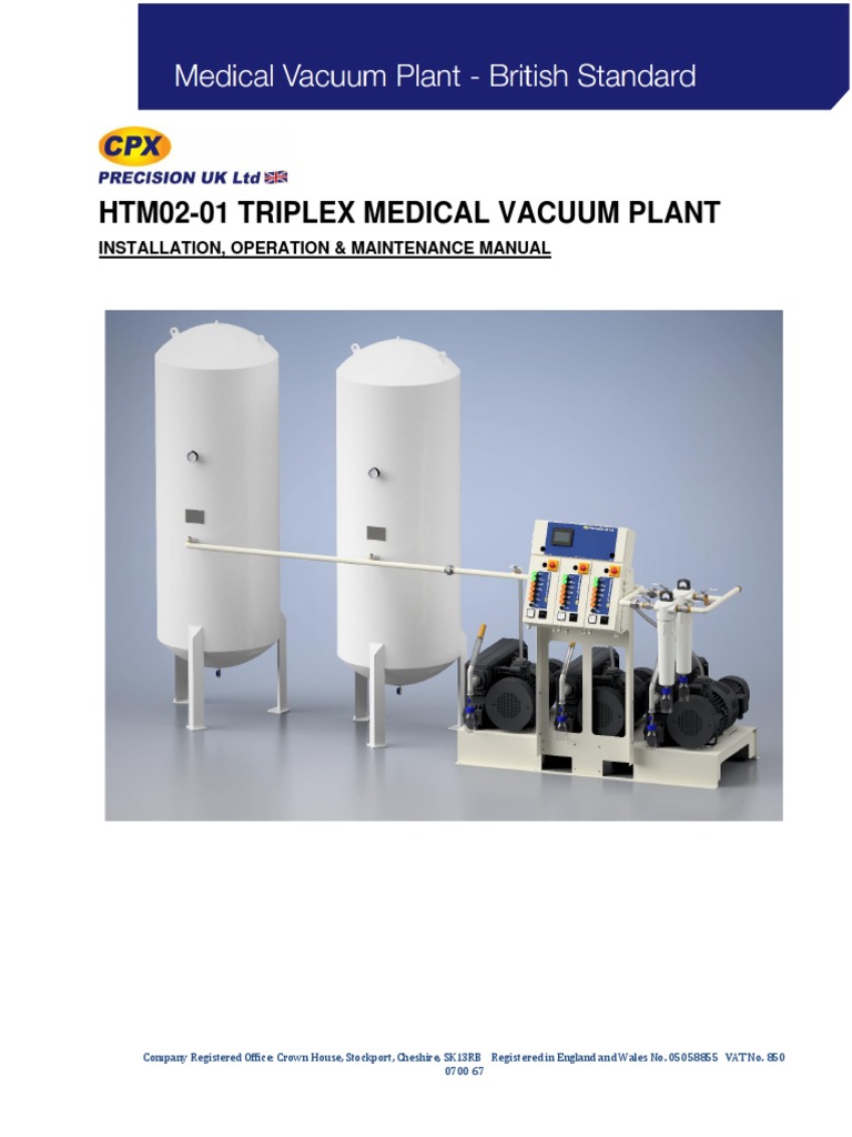 HTM02-01 Medical Vacuum Plant Manual | PDF