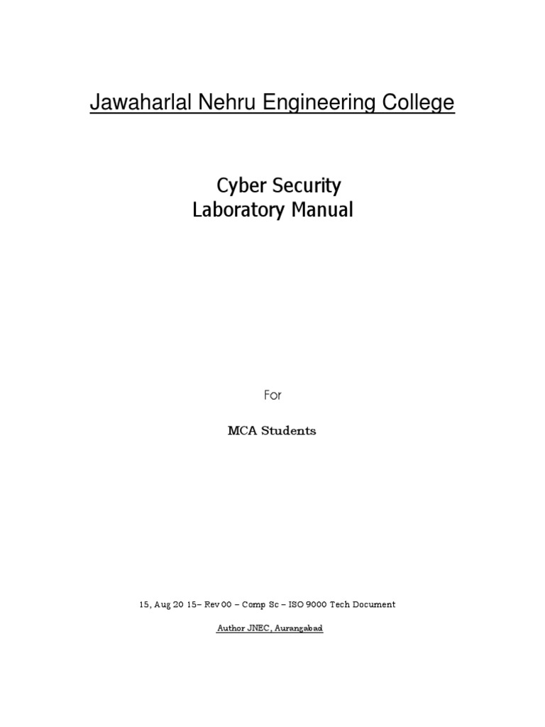 Cyber Security Lab Manual for MCA | PDF | Computer Network | Hypertext Transfer Protocol