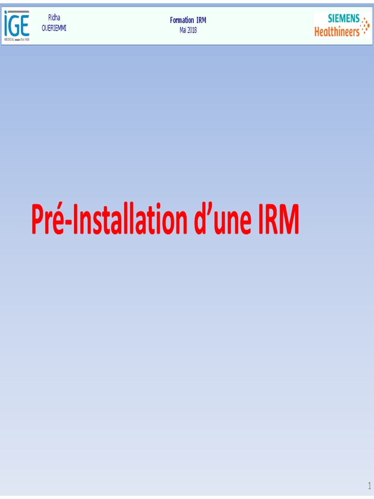 Installation et Quench d'une IRM | PDF | Imagerie par résonance ...