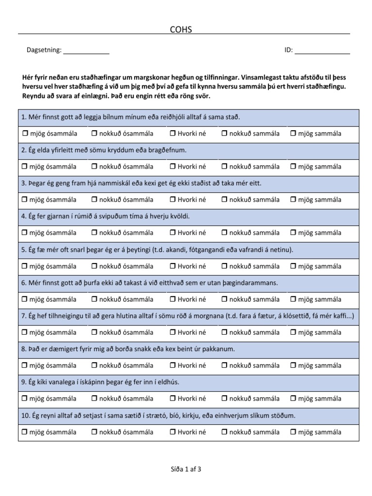 COHS | PDF