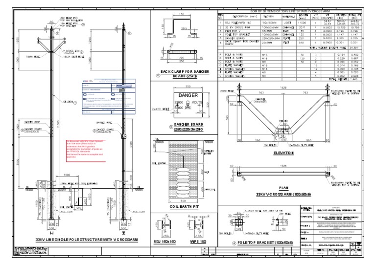 33 KV - 11Mtrs Single Pole With V-Cross Arm - A | PDF | Hydraulic ...