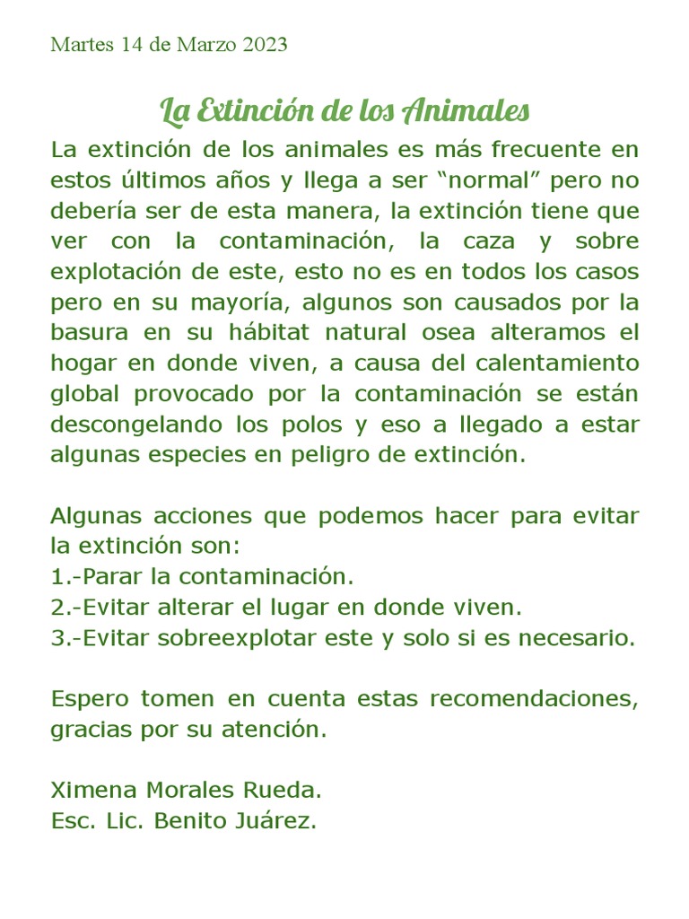 La Extinción de Los Animales | PDF