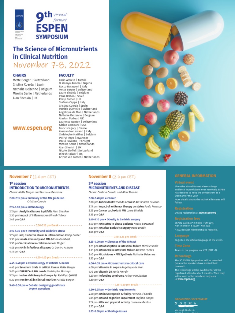 2022 Espen Symposium - Full Program3-1 | PDF | Medicine | Clinical Medicine