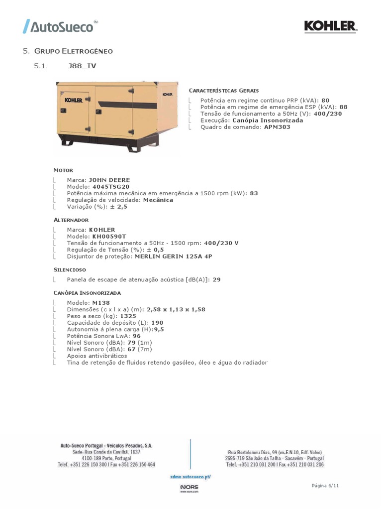 Gerador Sdmo Kohler | PDF
