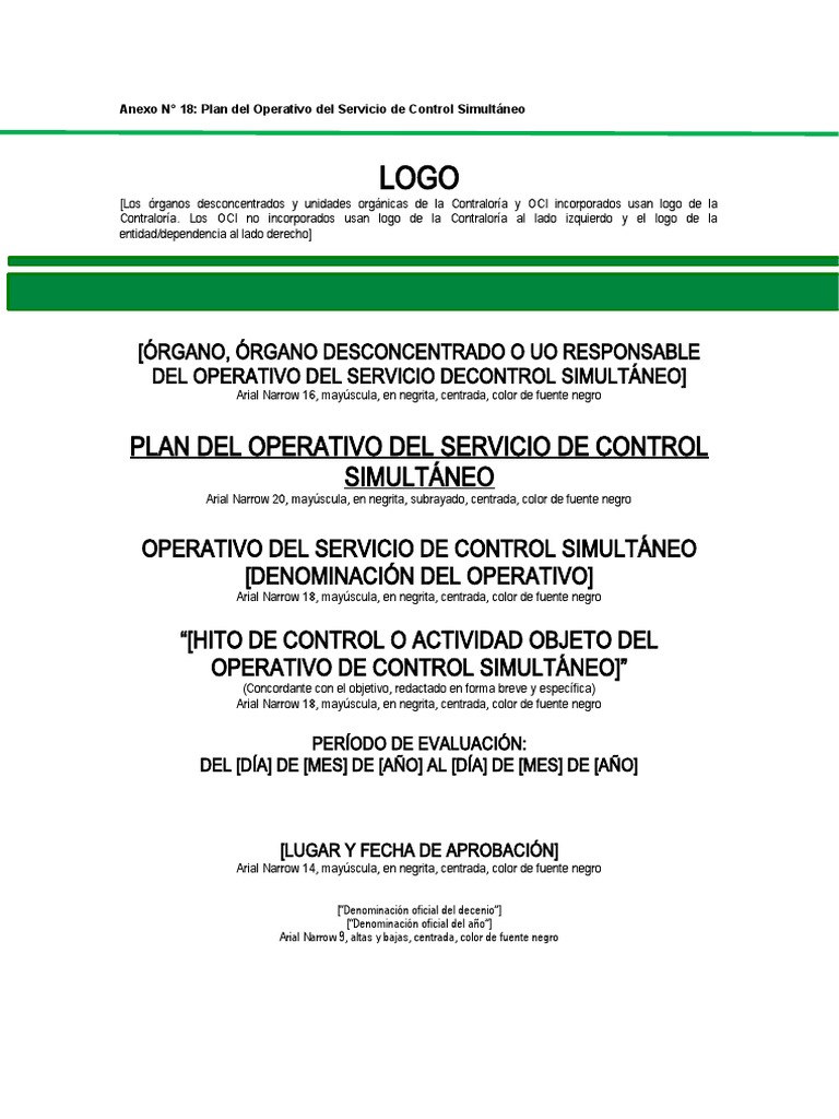 Plan del Operativo de Control Simultáneo para la evaluación del "[hito ...