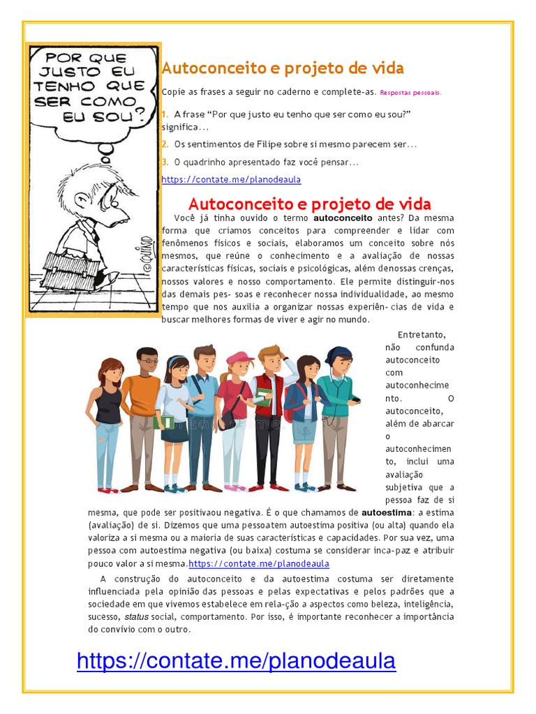 Autoc Onceito E Projeto De Vida Download Grátis Pdf Autoestima