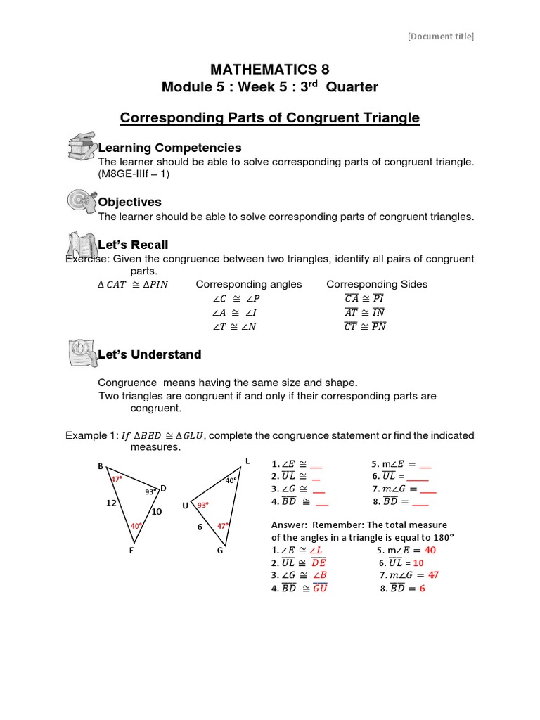 Math Grade8 Quarter3 Week5 Module5 | PDF