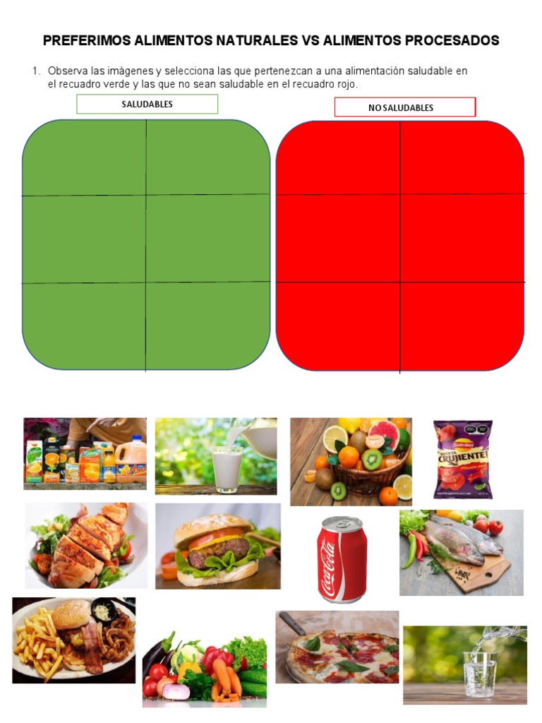 Alimentos Saludables Vs Procesados | PDF