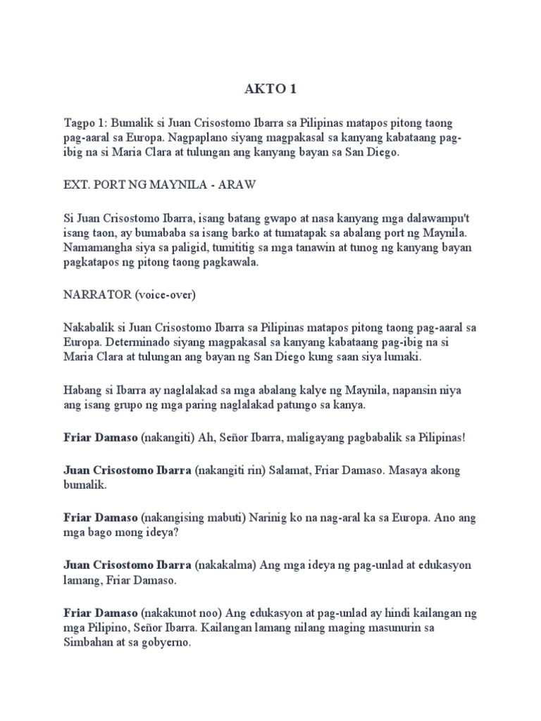 Noli Mi Tangere Screenplay | PDF