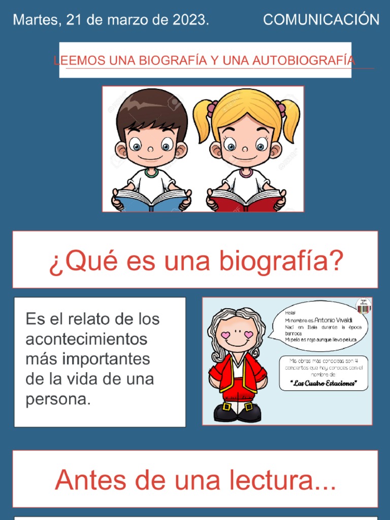 5° Leemos Una Biografía y Una Autobiografía - Comunicación | PDF