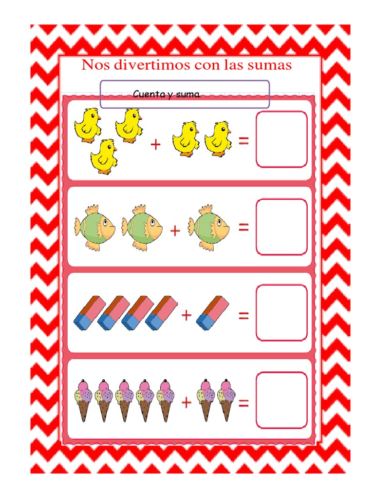 Hojas De Suma Imprimibles Para Niños De 5 Años