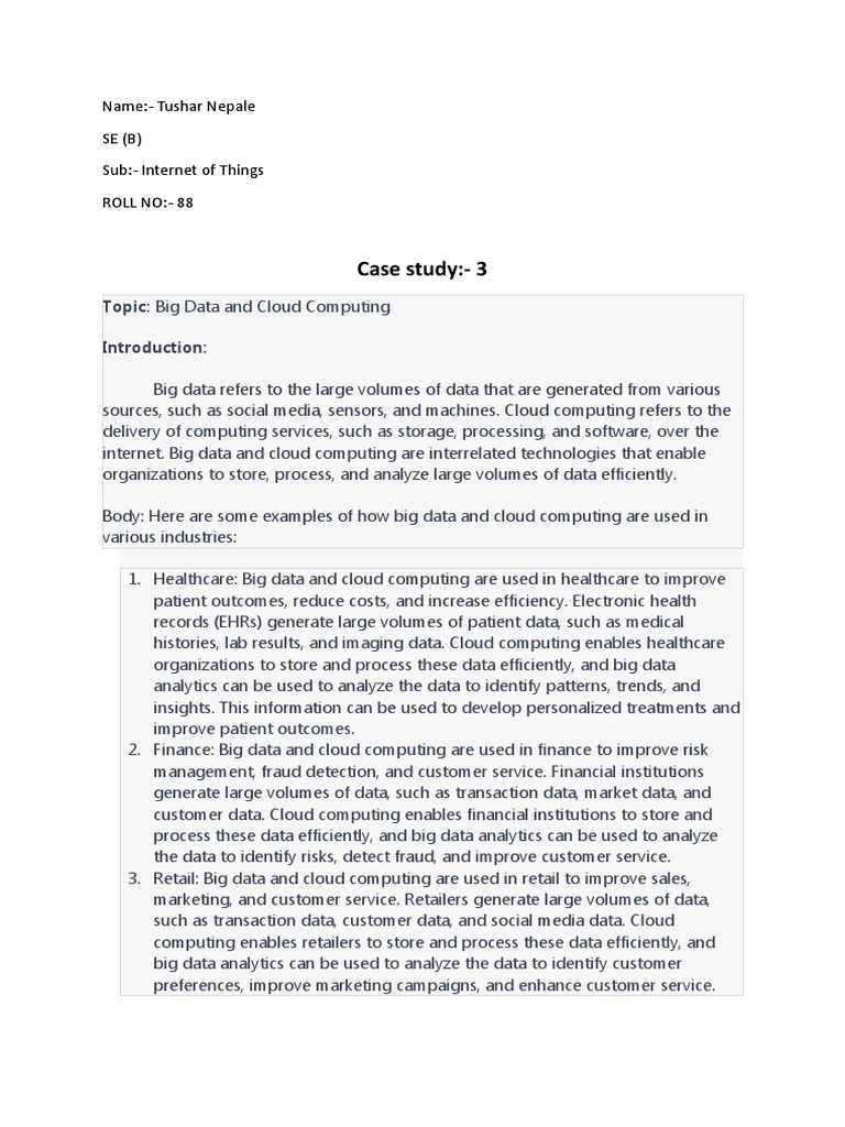 Case Study 3 | PDF | Big Data | Data