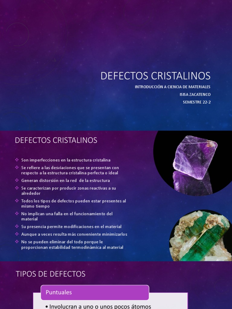 Defectos Cristalinos en Materiales | PDF | Dislocación | Estructura ...