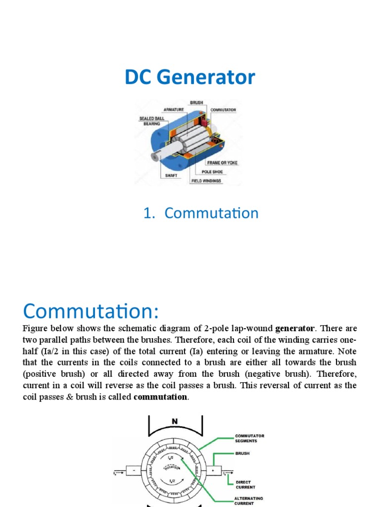 DC Generator: 1. Commutation | PDF | Inductor | Electromagnetism