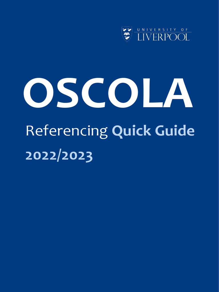 OSCOLA Quick Guide 2022 23 | PDF | Case Citation | Citation