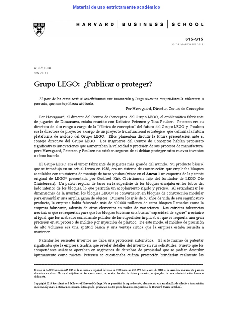 Caso Lego | PDF | Patentar