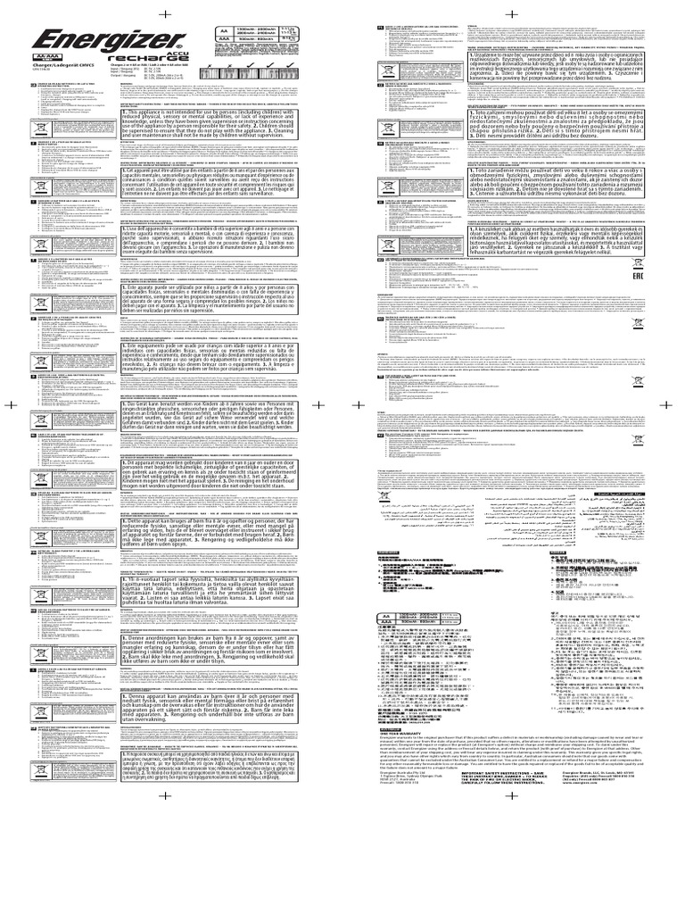 Enr chvc5 Charger Manual Intl | PDF