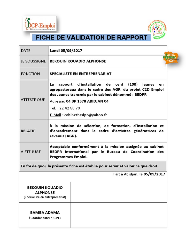 Rapport d'installation de jeunes AGR | PDF
