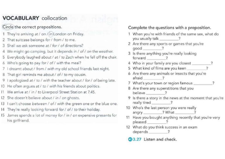 Practice - Collocation Prepositions | PDF