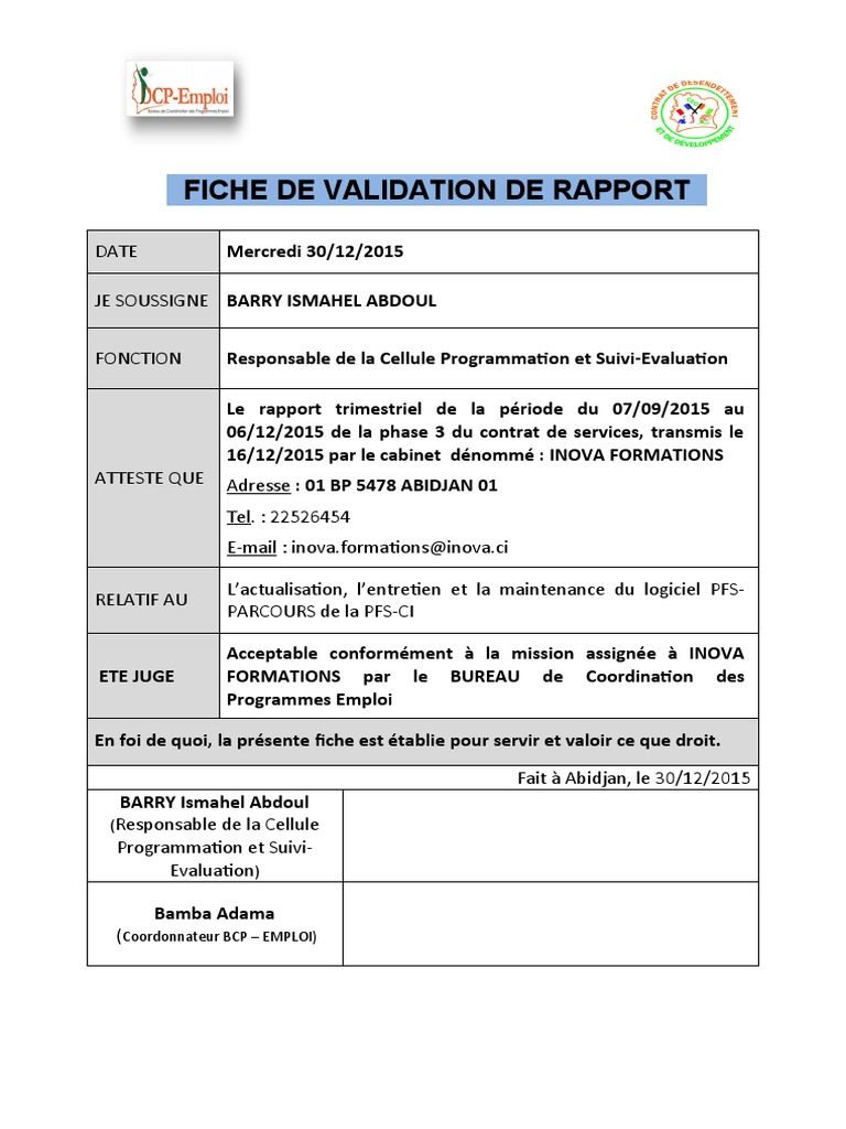 Fiche Validation Impact de Communicationdoc | PDF