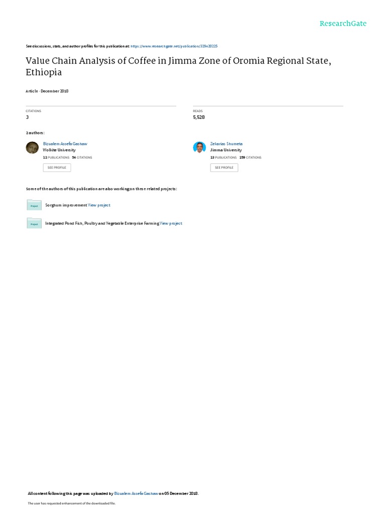 Coffee Value Chain in Jimma Zone | PDF | Supply Chain | Coffee