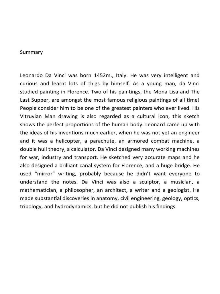 Leonardo Da Vinci | PDF