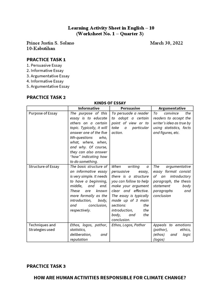 Human Activities Cause Climate Change | PDF | Climate Change ...